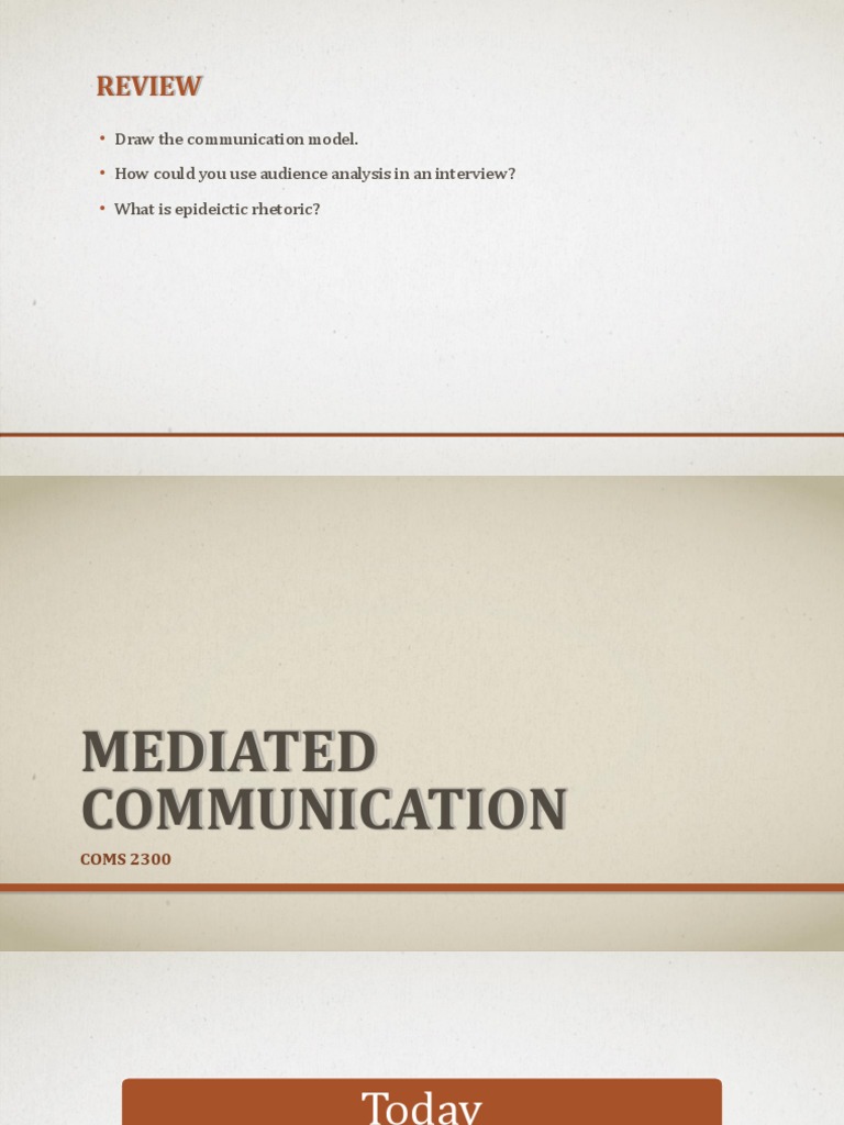 Mediated Communication Presentation | PDF | Computers