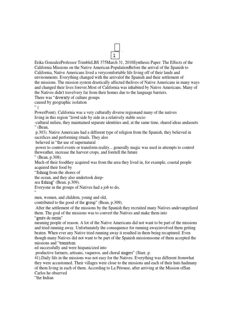 Sample Synthesis Paper | PDF | Indigenous Peoples Of The Americas ...