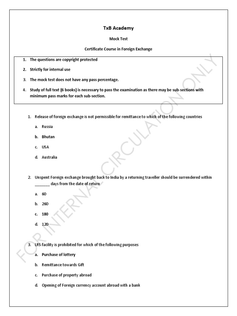 CCFE - Mock Test 2 - Answers | PDF | Payments | Financial Transaction
