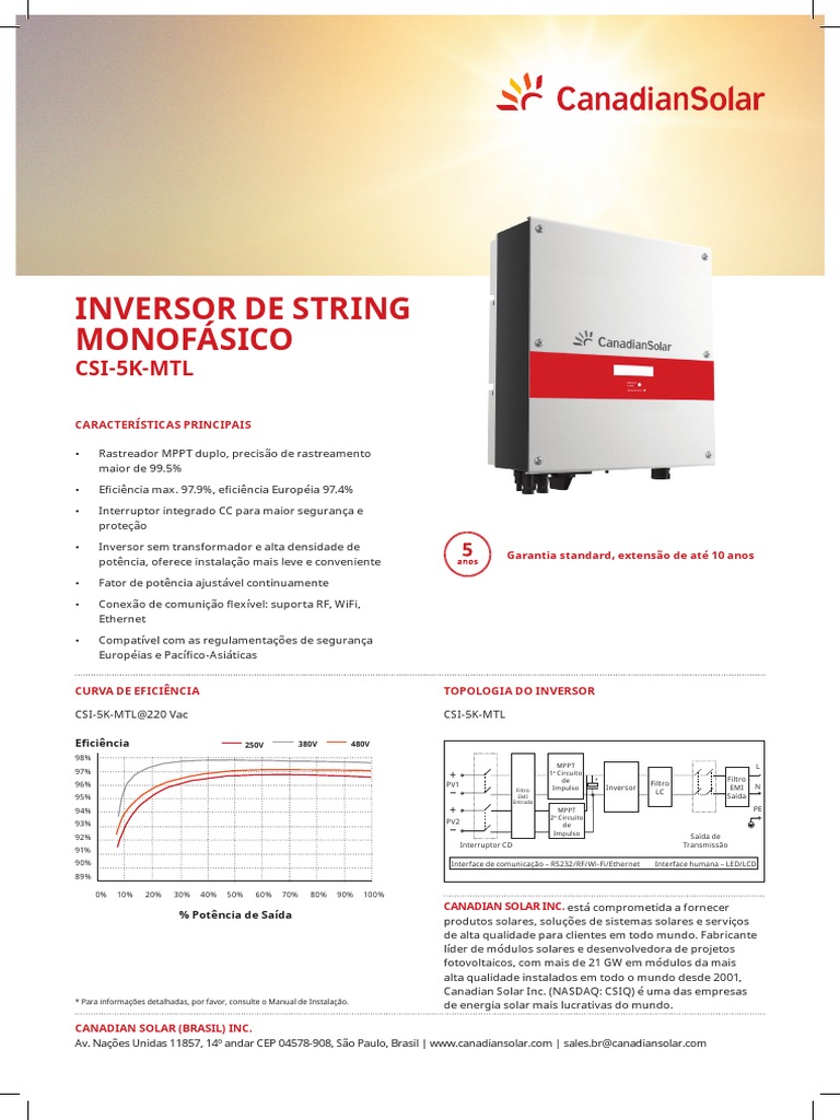 Datasheet - Inversor Canadian 5K | PDF | Wi-fi | Eletrônicos