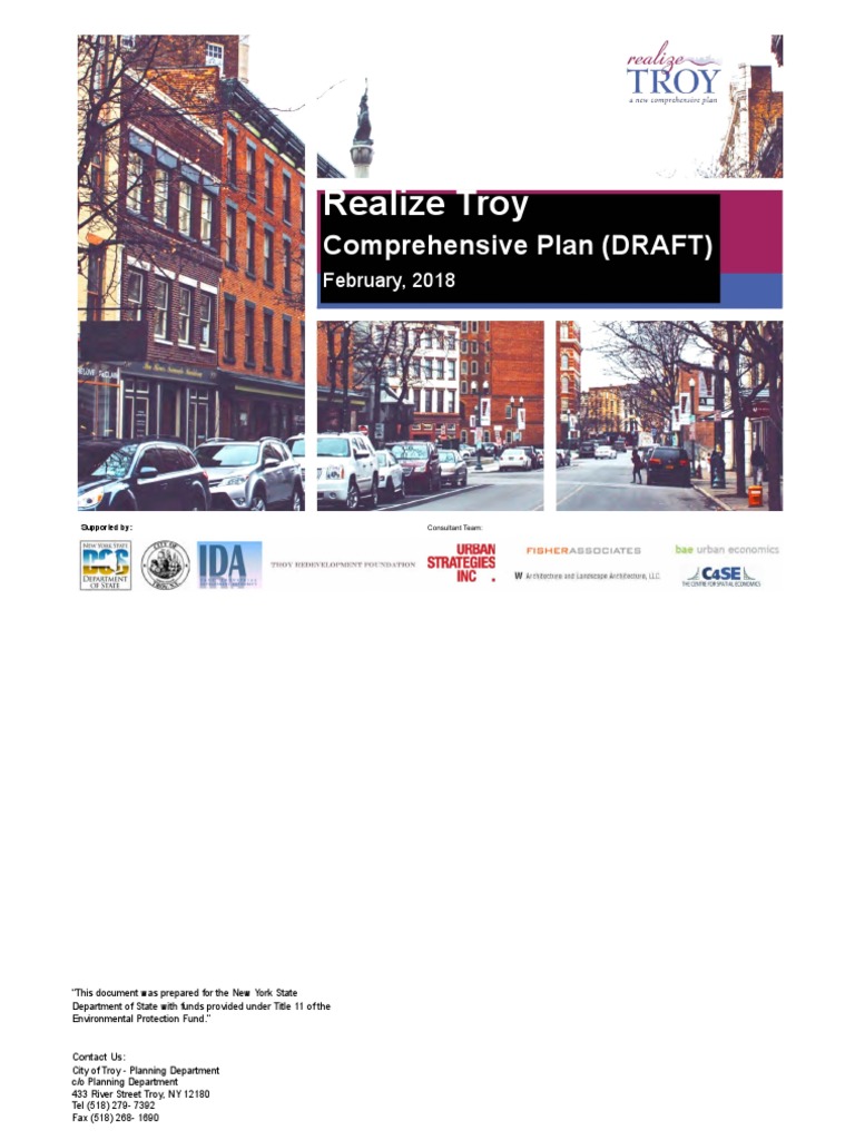2018.02.05 Realize Troy Comprehensive Plan Reduced | PDF | Troy | City