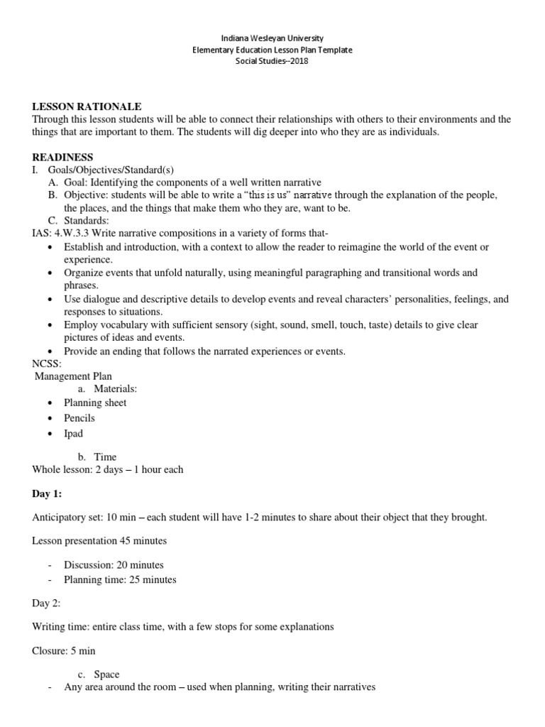 E - Unit Fourth Lesson | PDF | Narrative | Lesson Plan