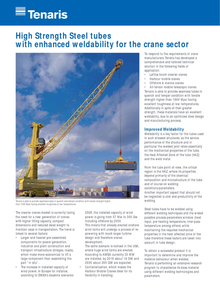 Flyer HSS Tubes Cranes PDF | PDF | Pipe (Fluid Conveyance) | Welding