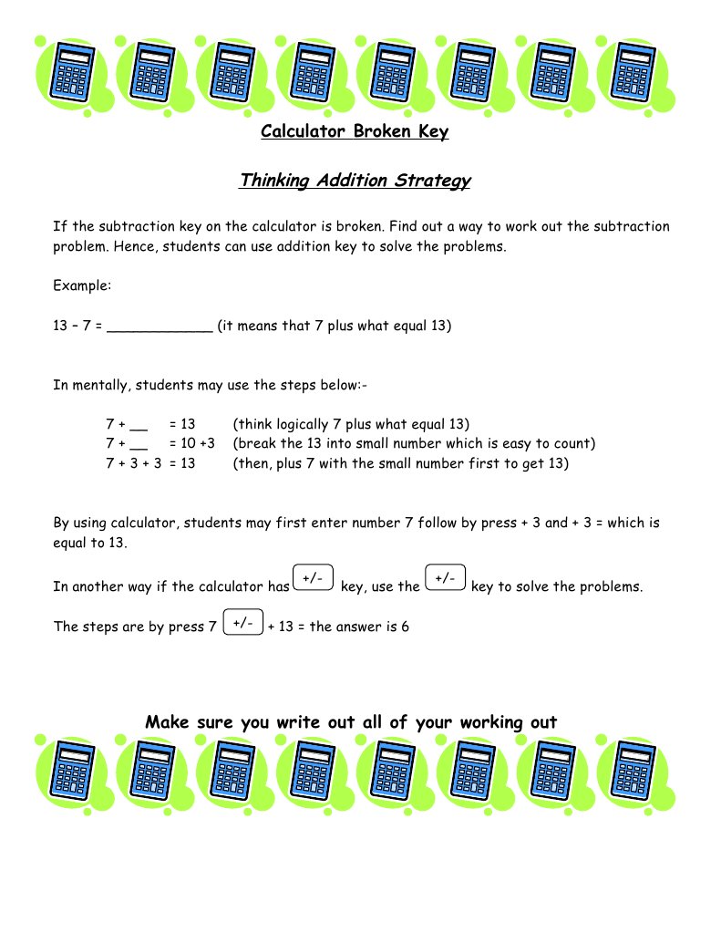Calculator Challenges | PDF | Calculator | Subtraction