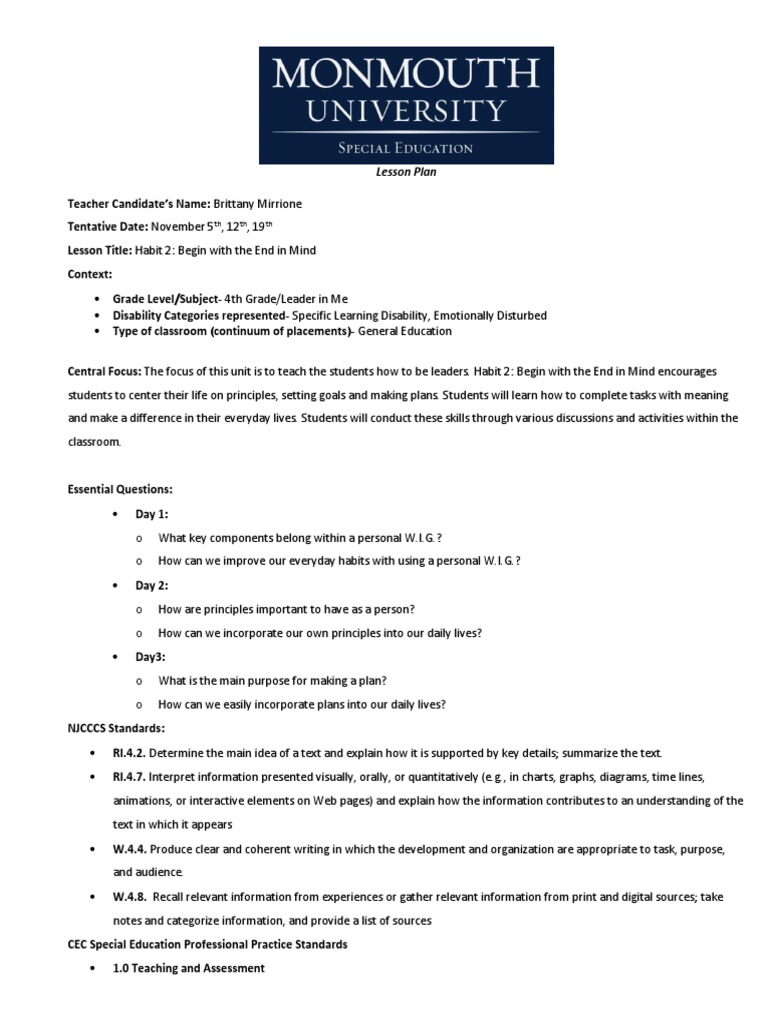 4th Grade Leadership Lesson Plan | PDF