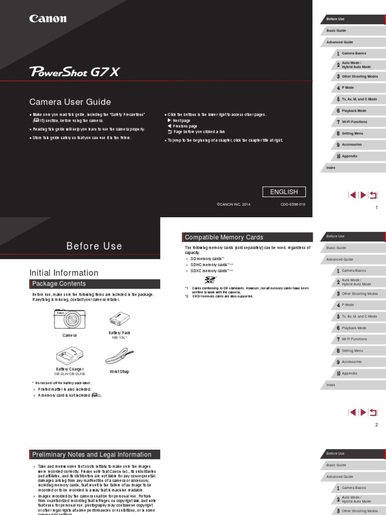 Camera User Guide: English | PDF