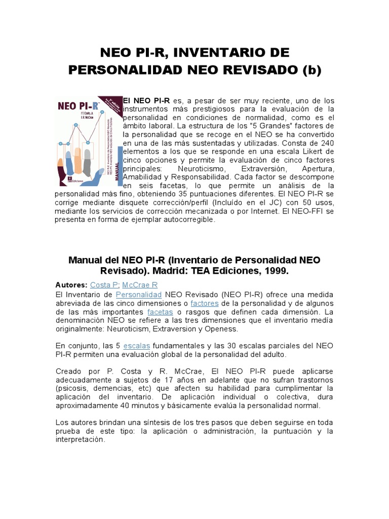 Test NEO-PI-R | Validez (Estadísticas) | Las emociones