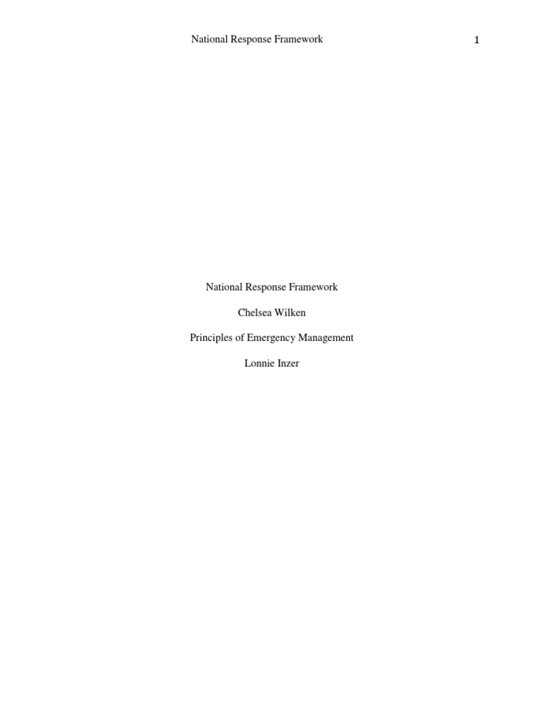 Overview of the National Response Framework | PDF | National Response ...