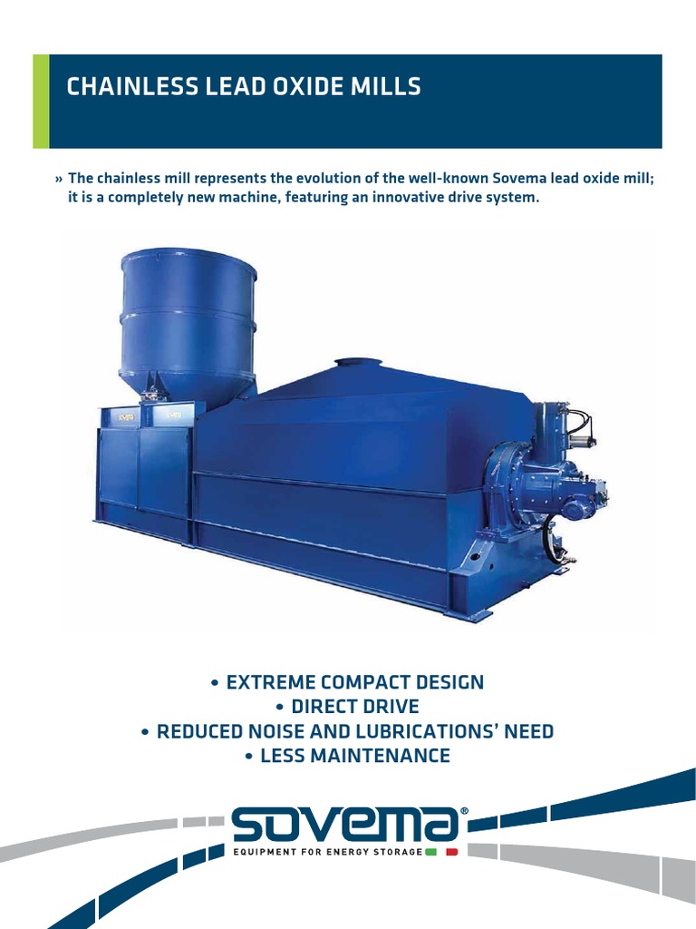 An Introduction to Sovema's Chainless Lead Oxide Mills - Direct Drive ...