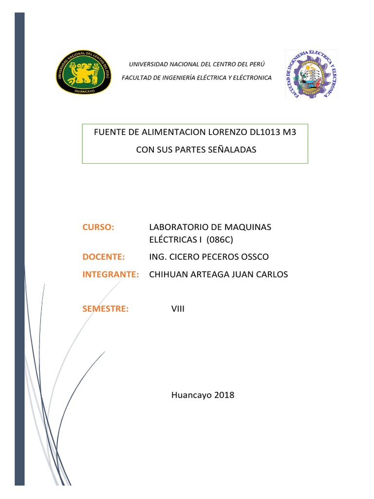 Fuente de Alimentacion DL 1013 M3 | PDF | Transformador | Energia electrica
