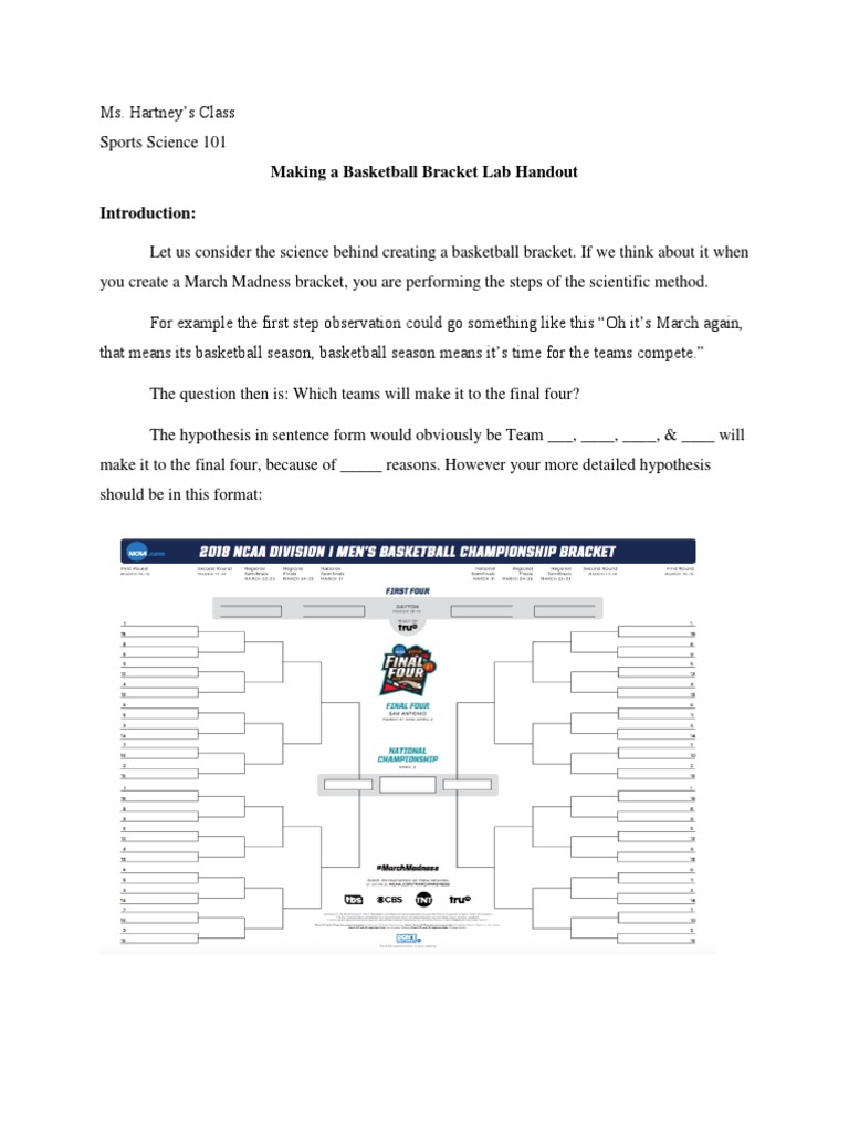 Making A Basketball Bracket Lab Handout | PDF | Scientific Method ...