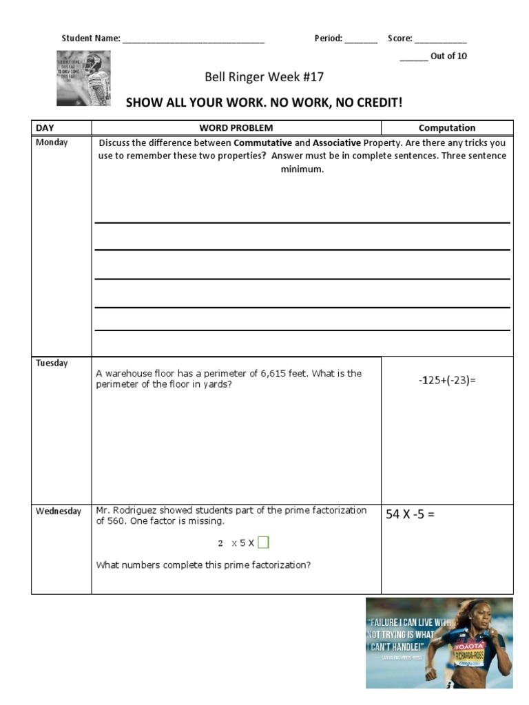 Bell Ringer Week 17 | PDF