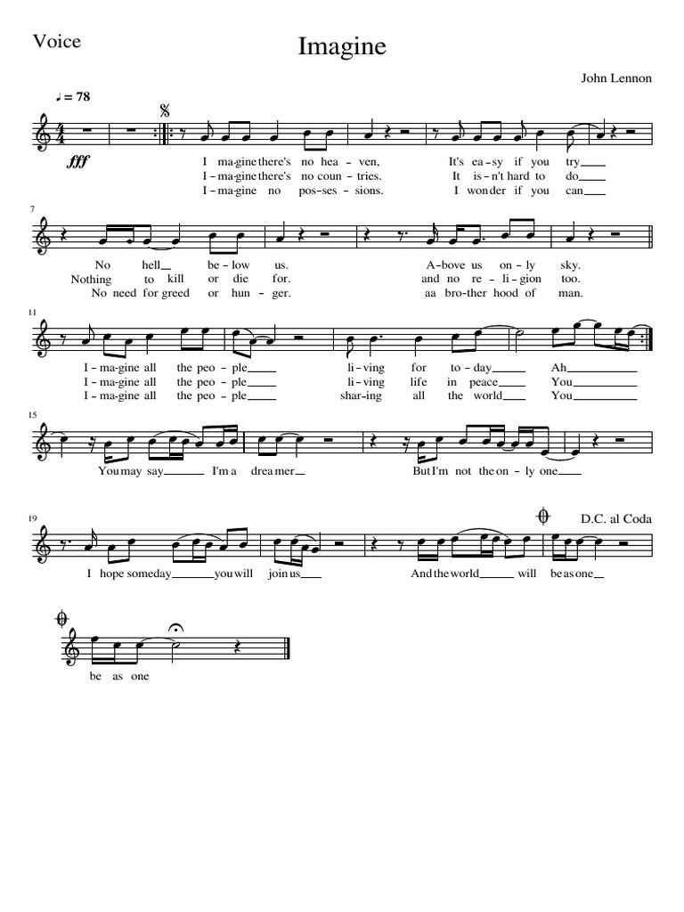 John Lennon Imagine Lyrics Analysis | PDF
