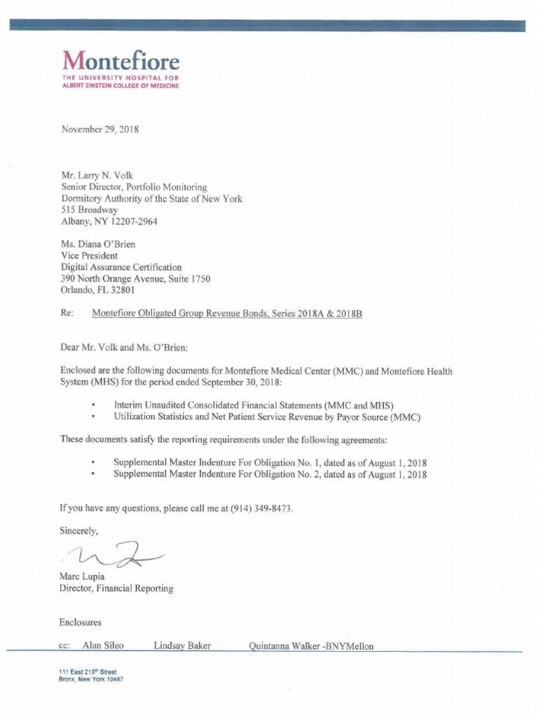 Montefiore Health System Q3 2018 Financials | PDF | Financial ...