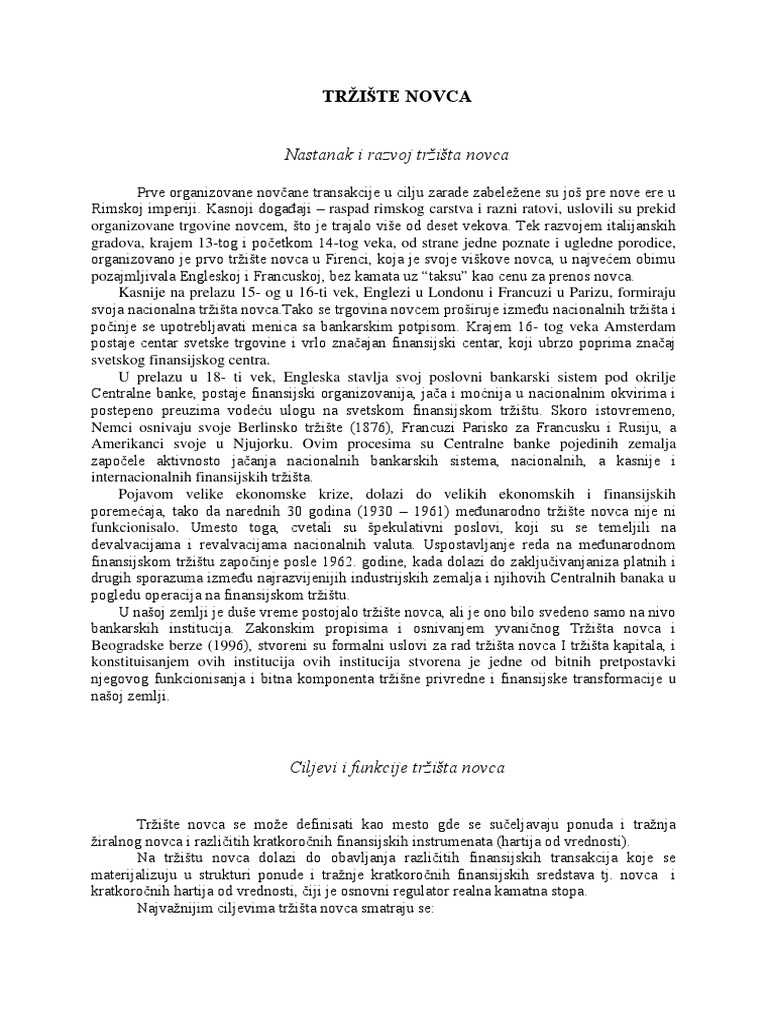 Tržište Novca | PDF