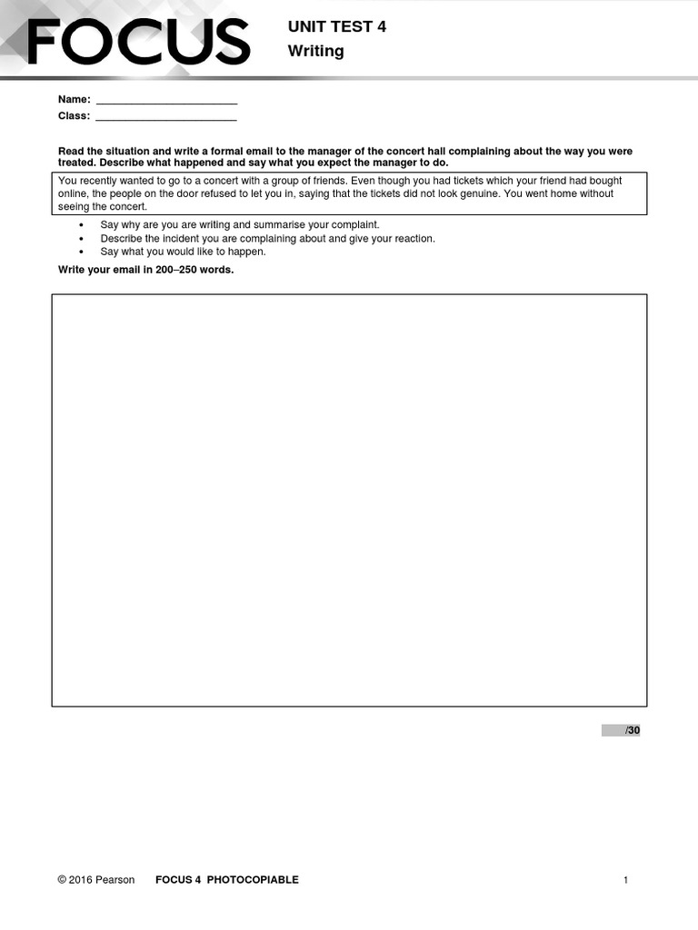 FOCUS Test 4 Writing | PDF | Career & Growth