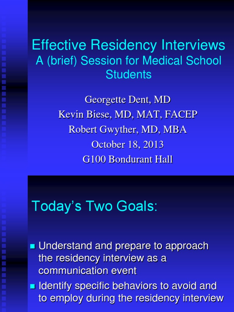 Mastering Medical Residency Interviews | PDF | Residency (Medicine ...