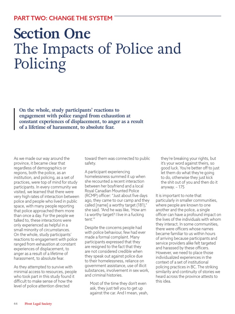 Project Inclusion - The Impacts of Police and Policing | PDF | Drug ...