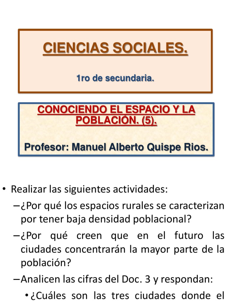 El Espacio y La Población | PDF