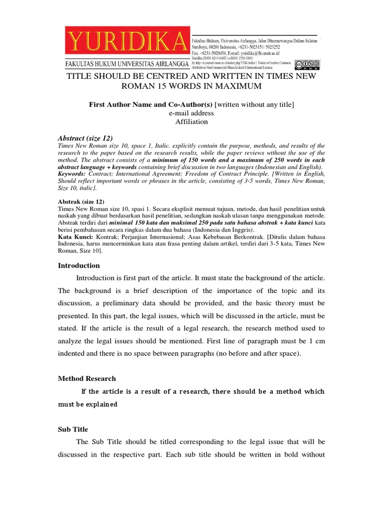 Template Yuridika (En) 2018 | PDF