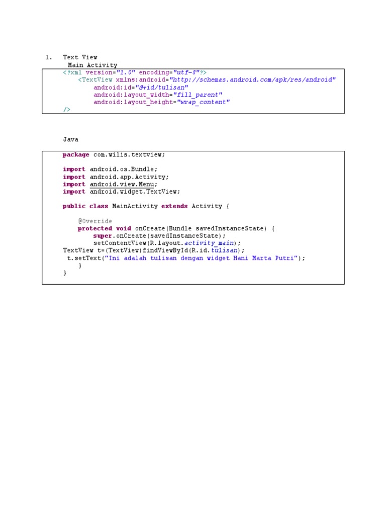 Xml Textview Encoding Xmlnsandroid Androidid Androidlayout Width Androidlayout Height