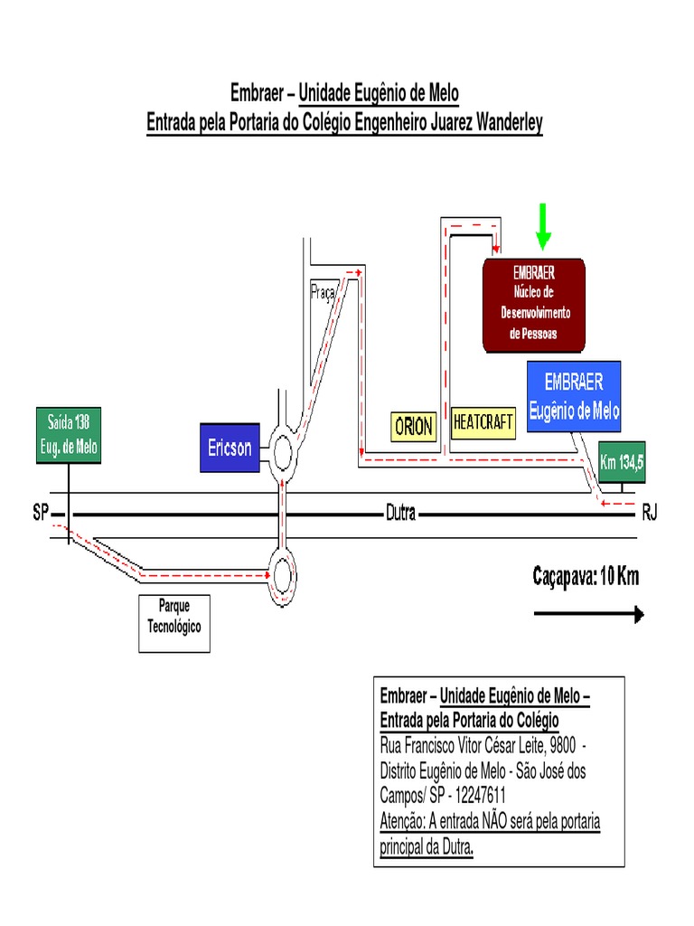 Mapa Embraer Eugênio de Melo - Portaria Colégio | PDF