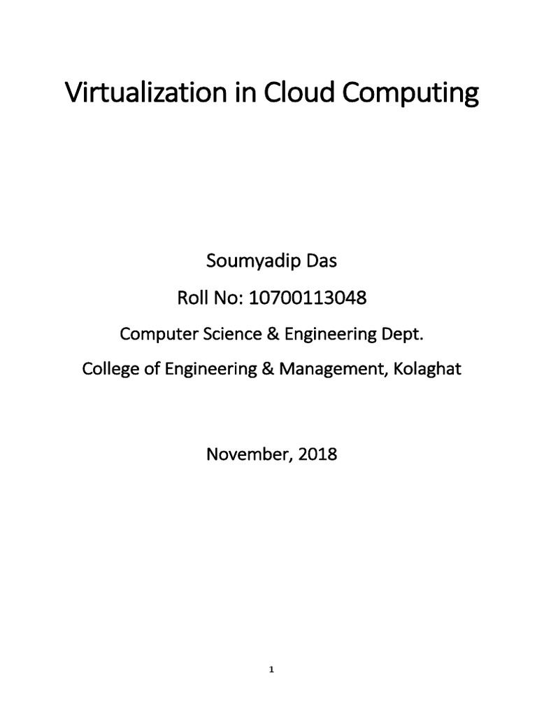 Term Paper - Virtualization in Cloud Computing | PDF | Virtualization | Cloud Computing