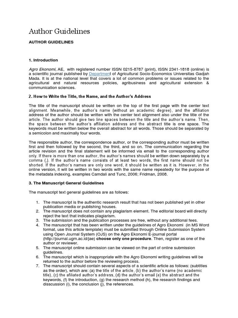 Author Guidelines | PDF | Hypothesis | Communication