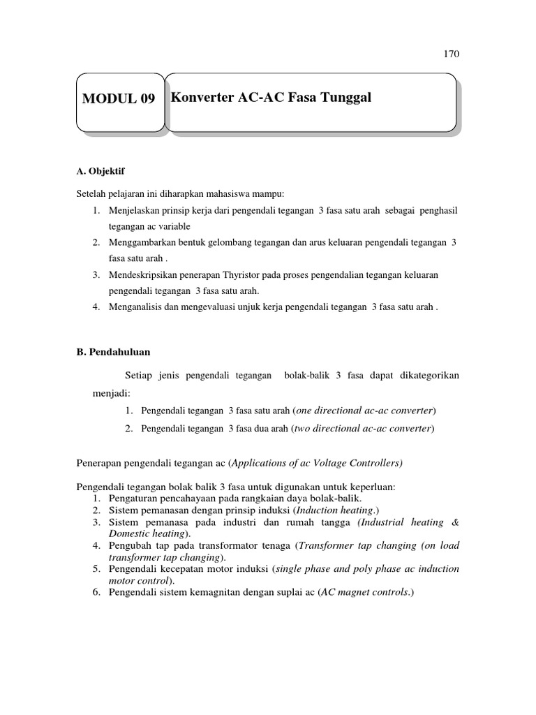 Pengendali Tegangan AC 3 Fasa Satu Arah | PDF