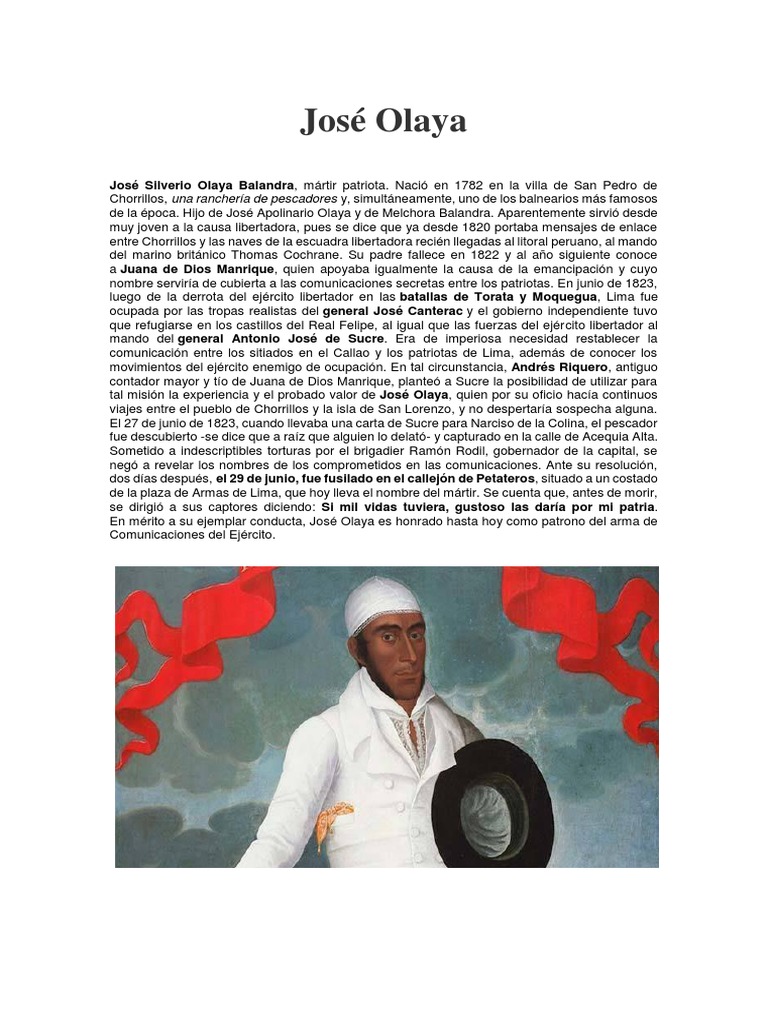 Biografia José Olaya | PDF | Historia