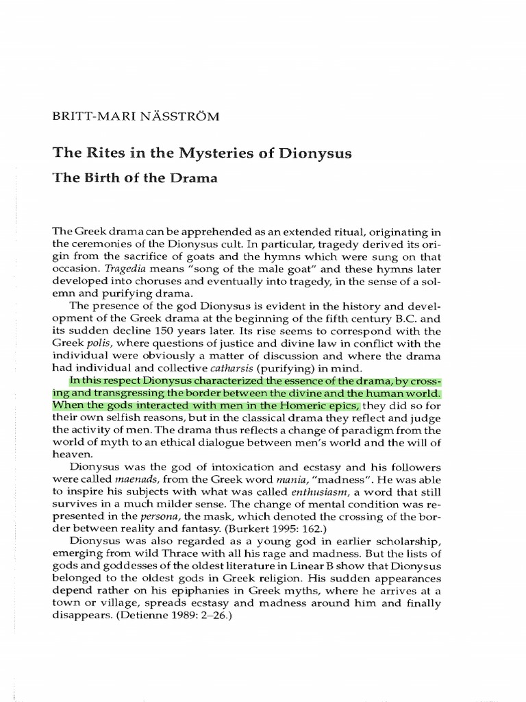 Danza Ritos Dioniss | PDF | Dionysus | Religion And Belief