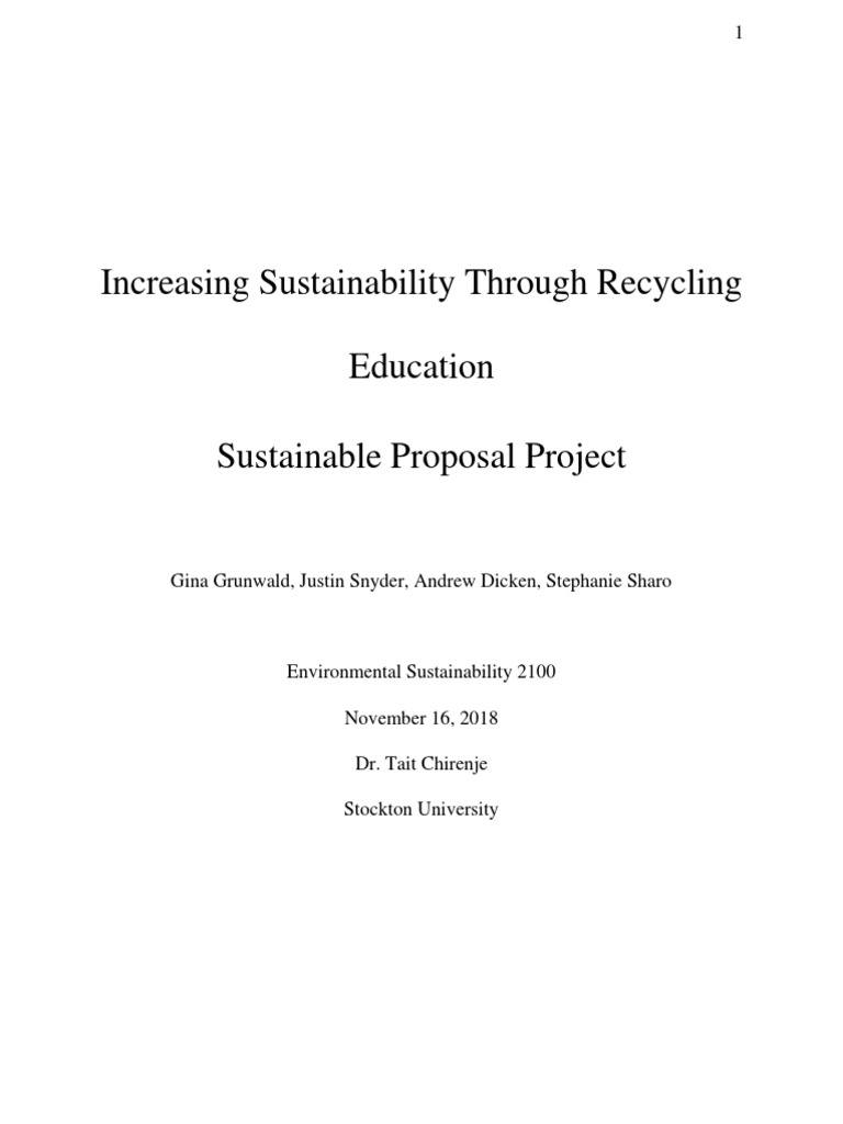 Proposal | PDF | Recycling | Plastic