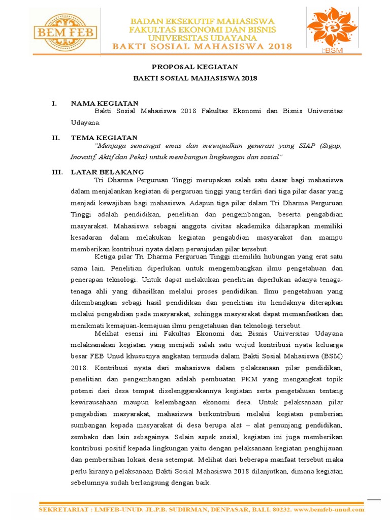 Contoh Proposal Kegiatan Pengabdian | PDF