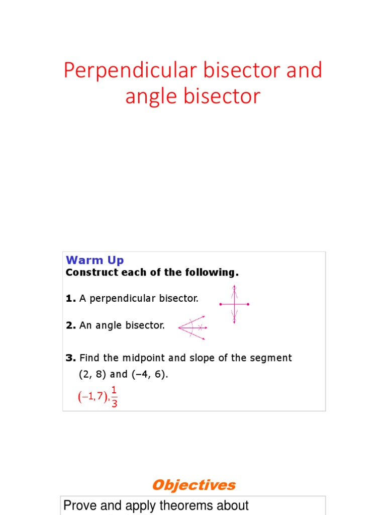 Angle and Perpendicular Bisector Theorems | PDF | Perpendicular | Space