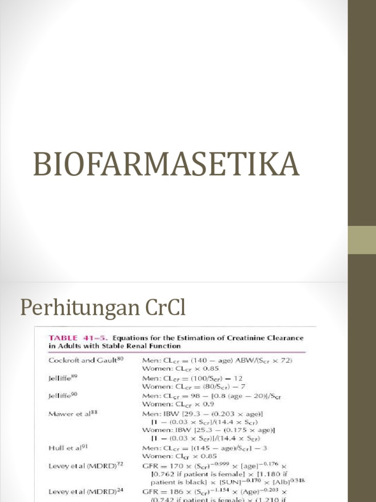 BIOFARMASETIKA (Perhitungan CRCL) | PDF