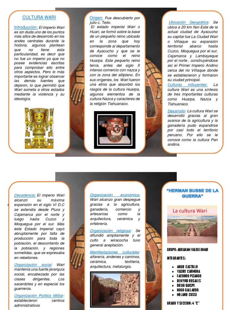 Triptico de Wari | PDF | Cultura (general) | Arqueología