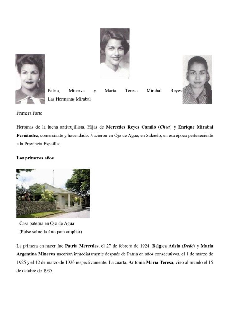 Historia de Las Hermanas Mirabal