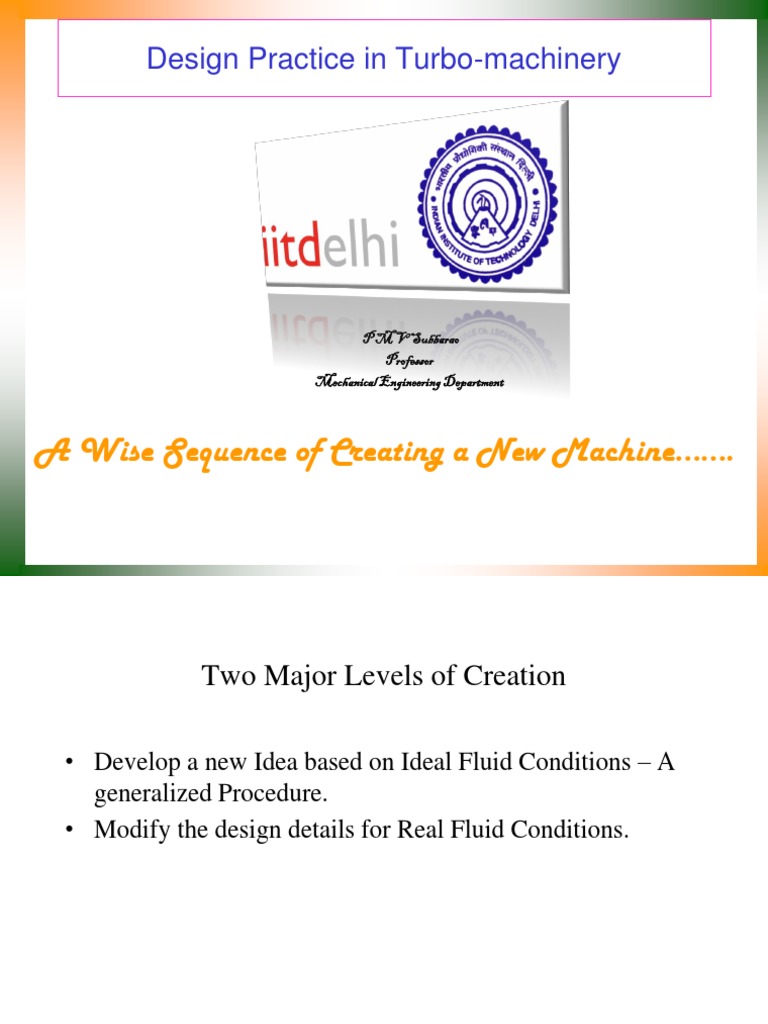 Design Practice in Turbo-Machinery: A Wise Sequence of Creating A New ...