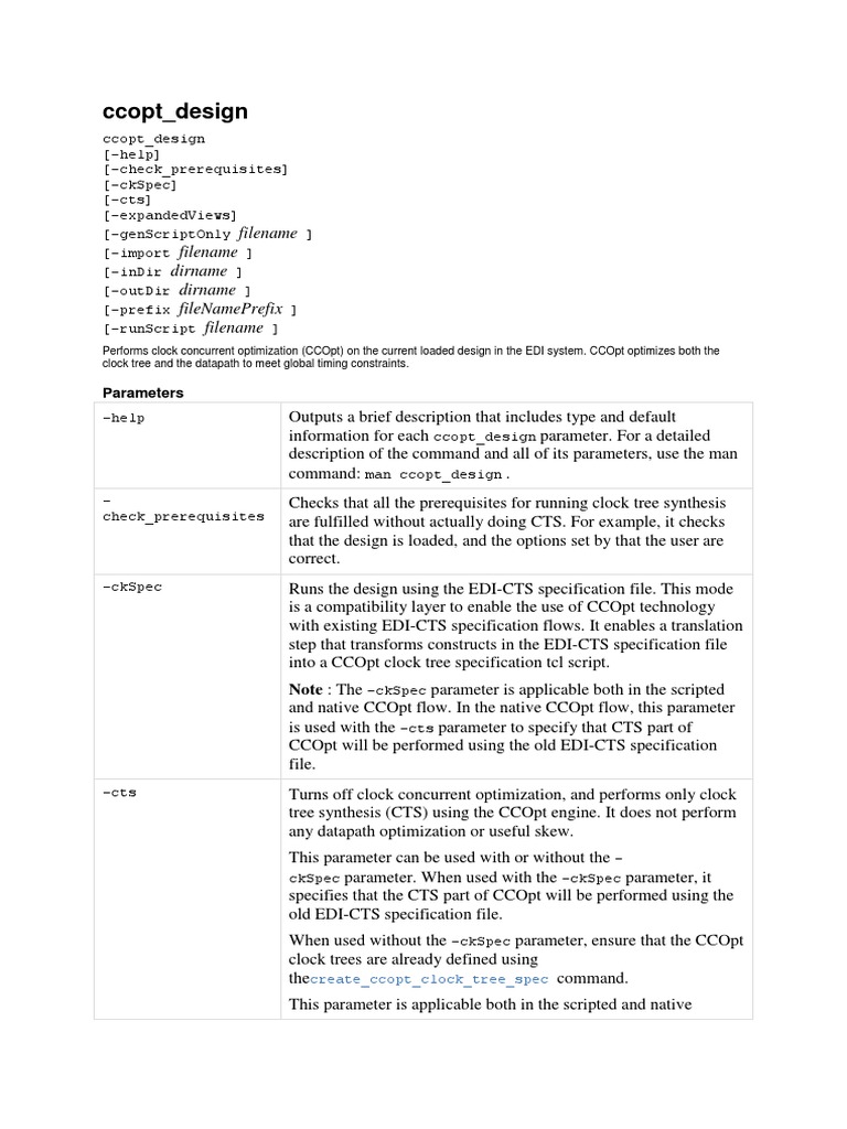 Ccopt Innovus | PDF | Parameter (Computer Programming) | Filename