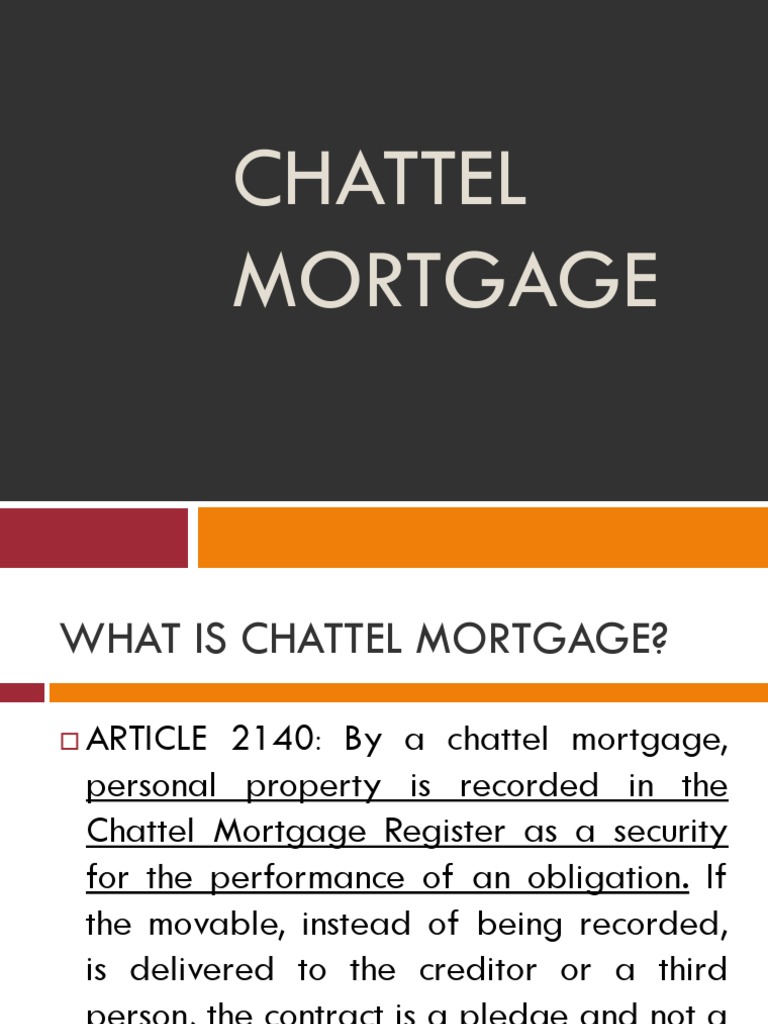 Chattel Final | PDF | Mortgage Law | Foreclosure