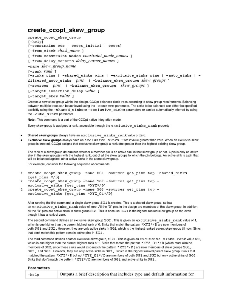 Create Ccopt Skew Group | PDF | Parameter (Computer Programming) | Software Engineering