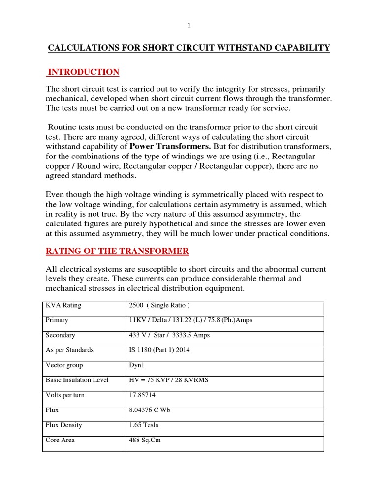 Calculation of Short Circuit Forces | PDF | Transformer | Force