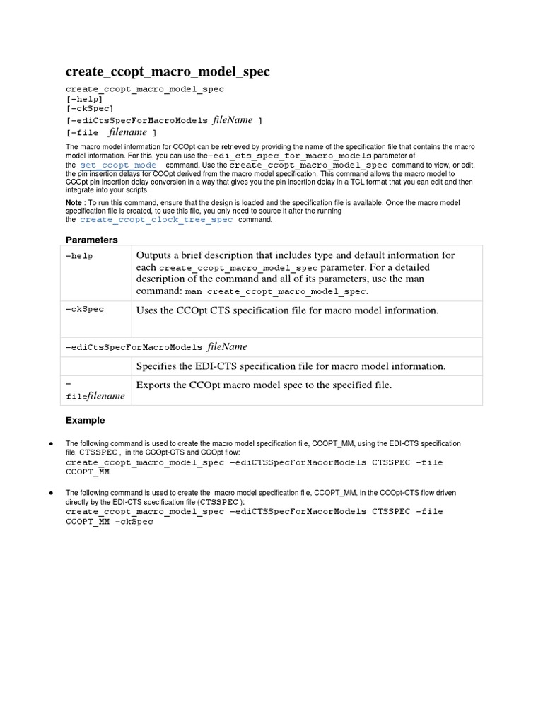 Create Ccopt Macro Model Spec | PDF