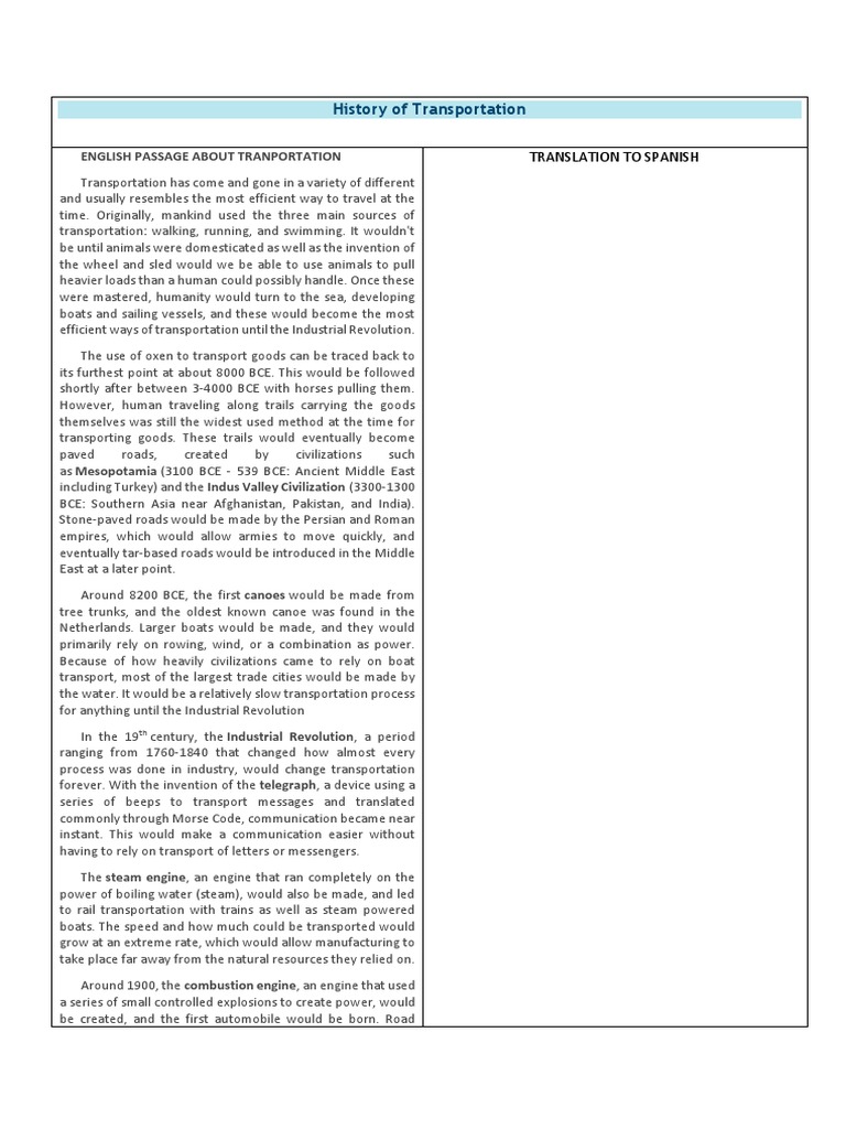 The History of Transportation | PDF | Engines | Transport