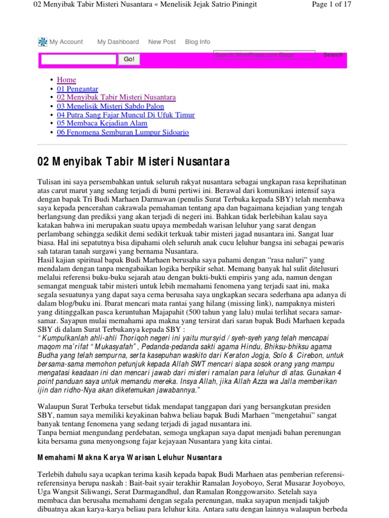 Jejak Satria Piningit | PDF