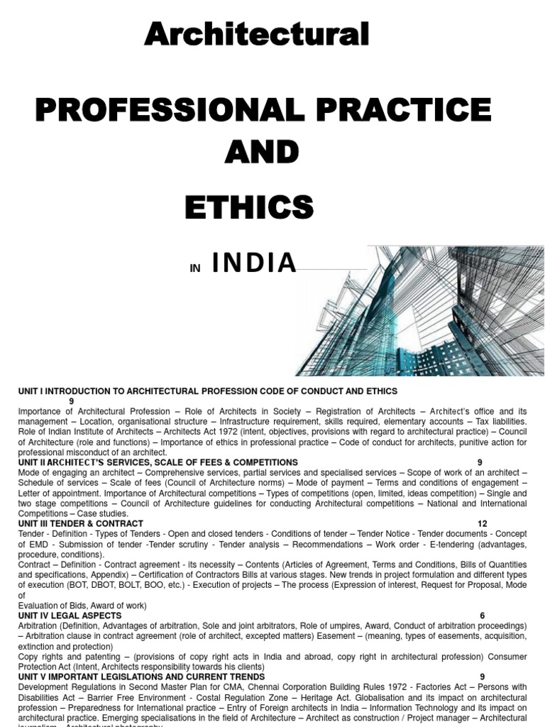 Architecture Professional Unit 01 Be | PDF | Architect | Profession