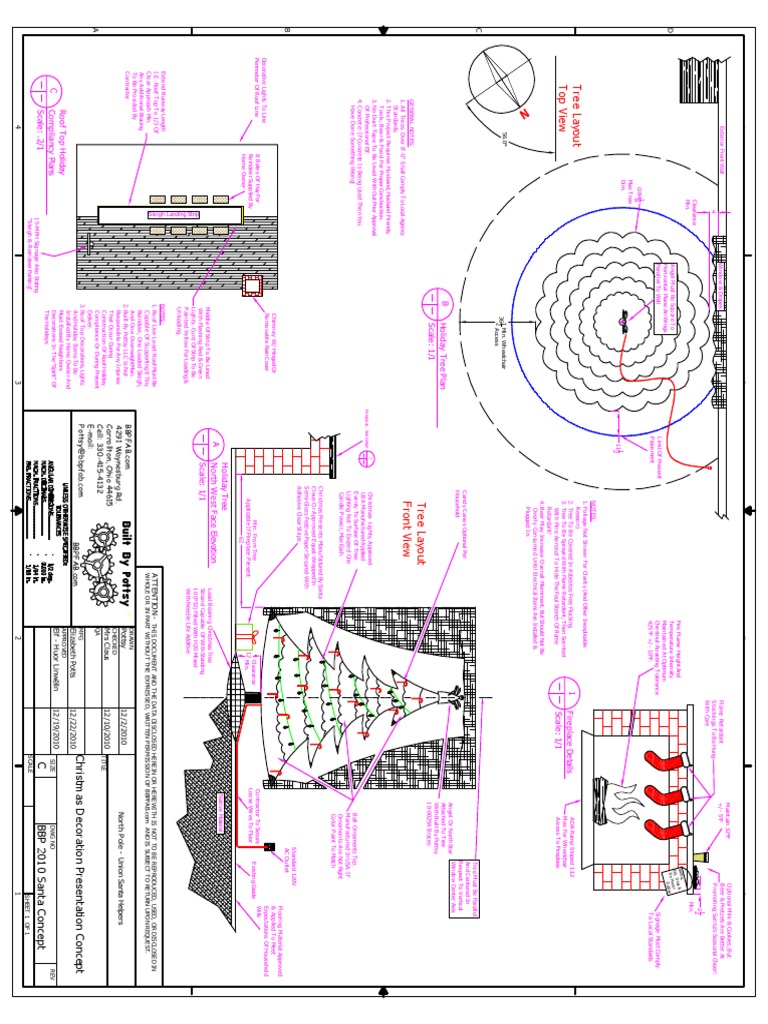 Built by Pottsy Christmas Engineering Drawing Print | PDF | Santa Claus ...