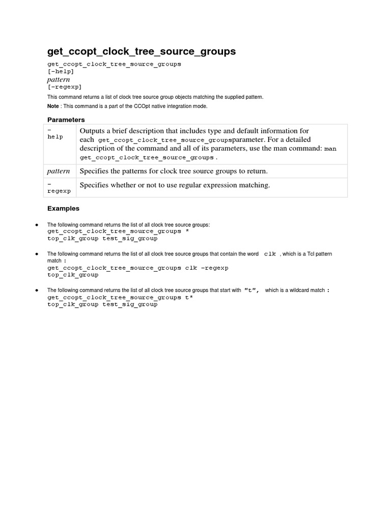 Get Ccopt Clock Tree Source Groups | PDF