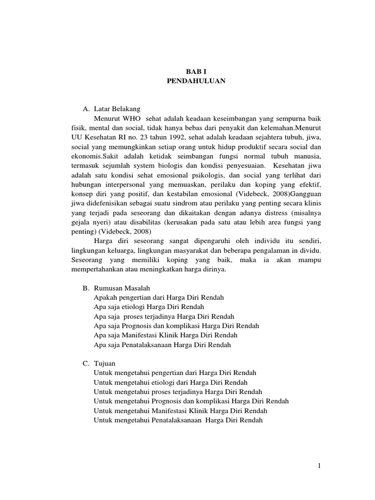 Harga Diri Rendah | PDF