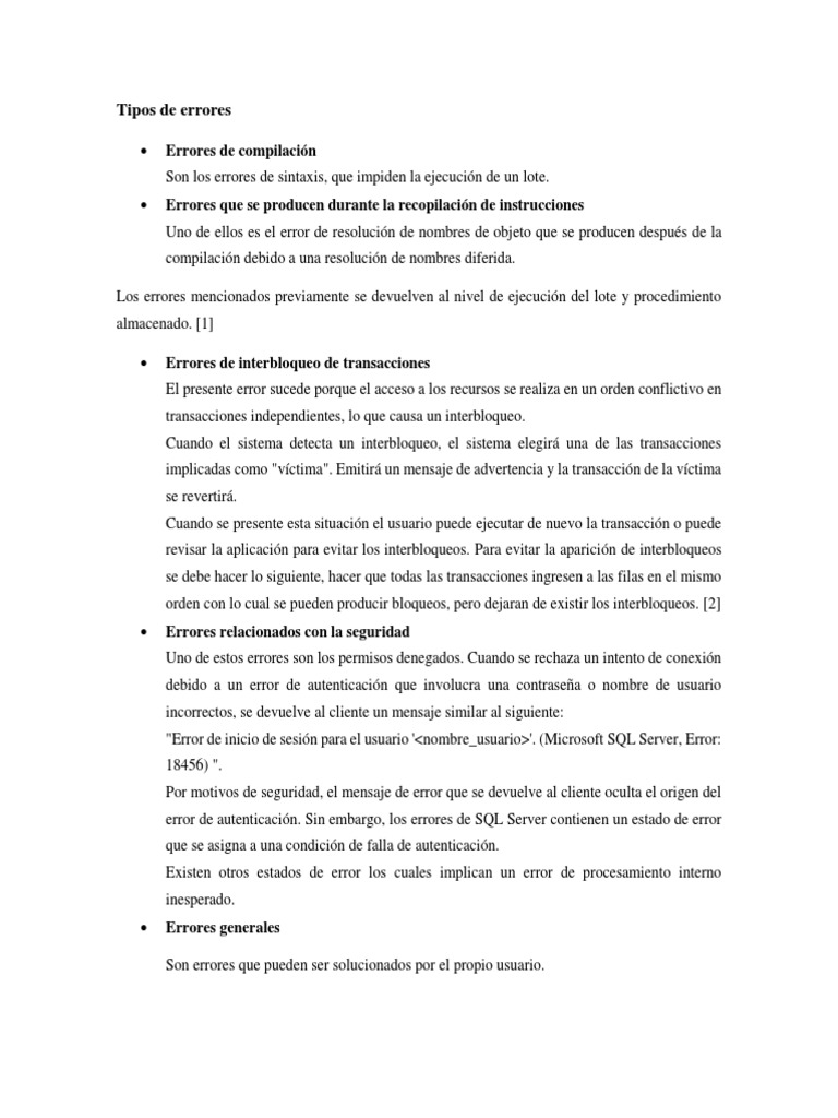 Errores comunes en SQL Server | PDF | Servidor SQL de Microsoft | Autenticación